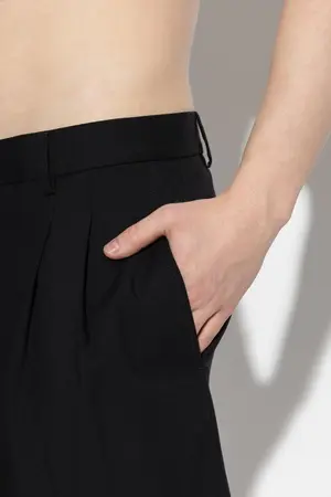 AMI Paris Wool Shorts - Black