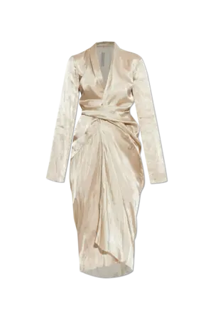 Rick Owens Tie-waist Long-sleeve Dress