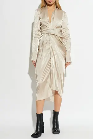 Rick Owens Tie-waist Long-sleeve Dress