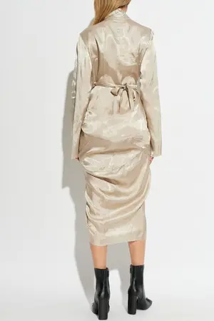 Rick Owens Tie-waist Long-sleeve Dress