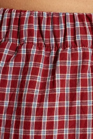 Vetements Plaid Pattern Shorts - Red