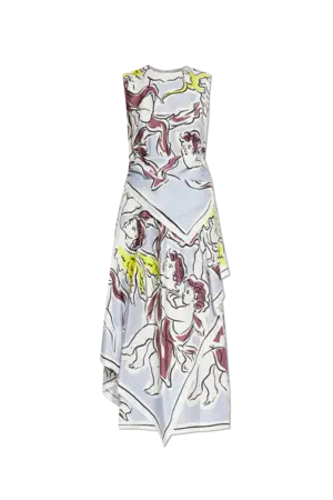Tory Burch Printed Silk Maxi Dress Multicolour