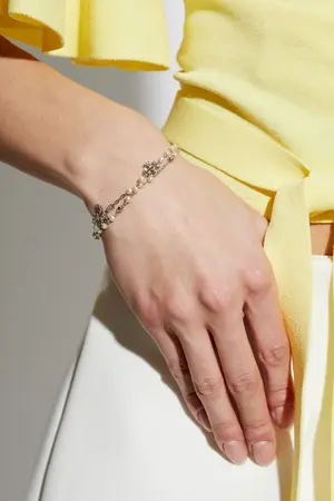 Tory Burch Glass Pearl Bracelet - Silver