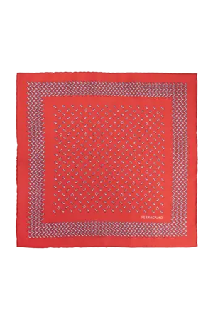 FERRAGAMO Silk Pocket Square - Red