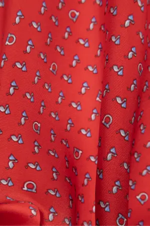 FERRAGAMO Silk Pocket Square - Red