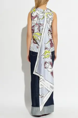 Tory Burch Silk Top With Scarf - Multicolour