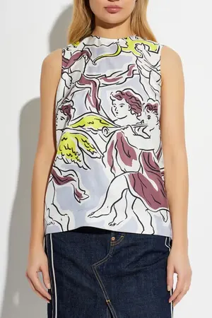 Tory Burch Silk Top With Scarf - Multicolour