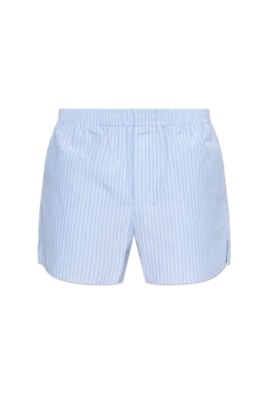 AMI Paris Pinstriped Ribbed Shorts - Blue