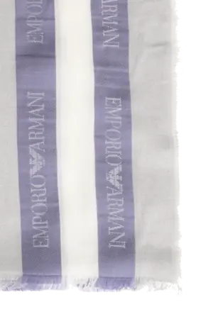Emporio Armani Scarf With Striped Pattern - Blue
