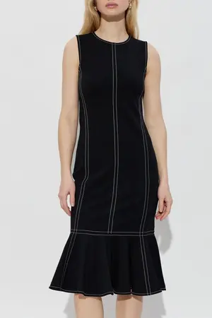 AMI Paris Sleeveless Dress With Contrast Stitching
