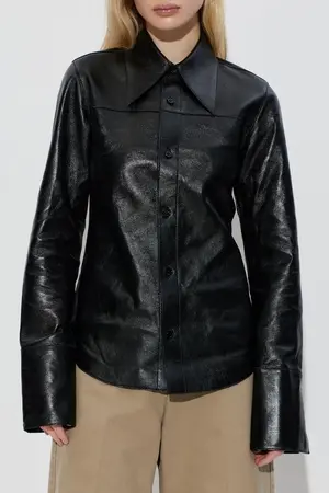 AMI Paris Leather Button-up Shirt