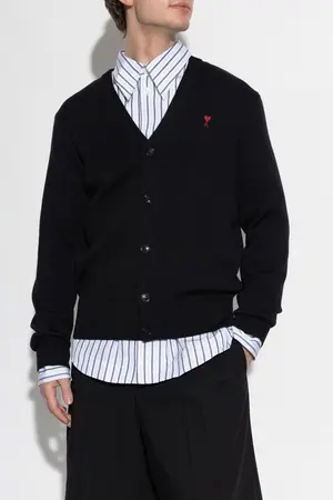 AMI Paris Wool Cardigan - Black