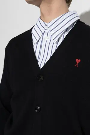 AMI Paris Wool Cardigan - Black