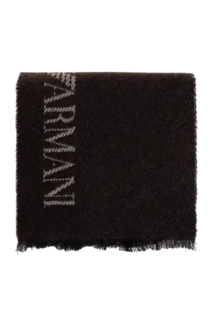 Emporio Armani Scarf With Logo - Brown