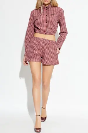 Vetements Check-patterned Cropped Shirt - Red