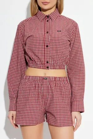 Vetements Check-patterned Cropped Shirt - Red