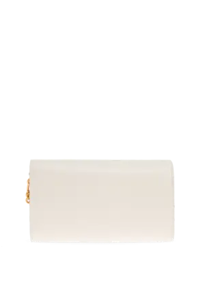 Balmain Clutch With Golden Buckle And Chain - Cream