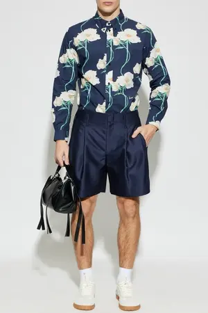 Kenzo Shirt With Floral Motif - Navy Blue