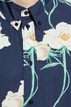 Kenzo Shirt With Floral Motif - Navy Blue