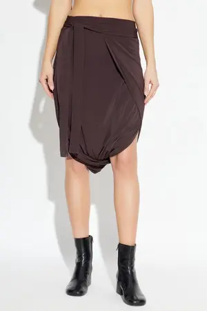 LEMAIRE Skirt With Decorative Draping - Brown