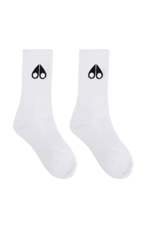 Moose Knuckles Cotton Blend Crew Socks - White