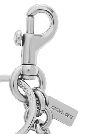 COACH Keyring With Logo Pendant - Silver