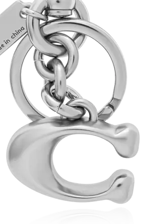COACH Keyring With Logo Pendant - Silver