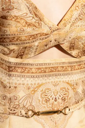 Zimmermann Patterned Strappy Mini Dress - Beige