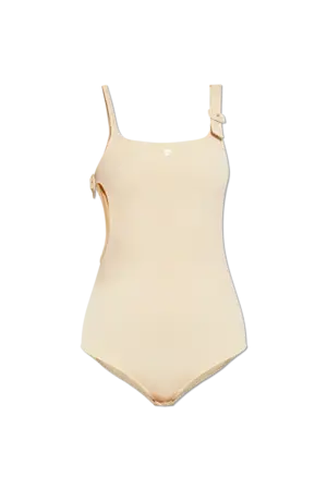 COURREGES One-piece Swimsuit With Buckle Straps - Beige