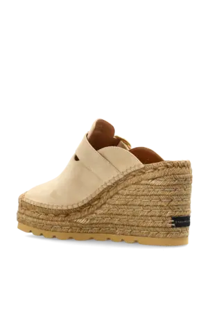 Stella McCartney Wedge-heeled Mule With Braided Detailing - Beige