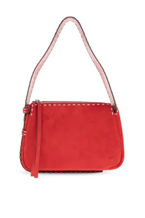 Tory Burch Romy Pick Stitch Small Shoulder Bag - Red