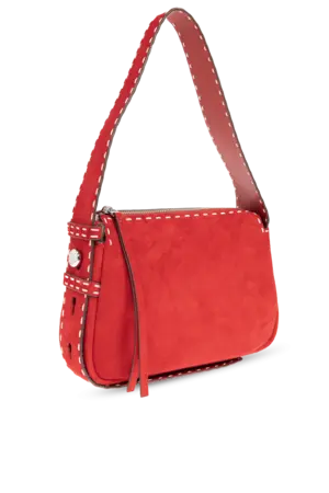 Tory Burch Romy Pick Stitch Small Shoulder Bag - Red