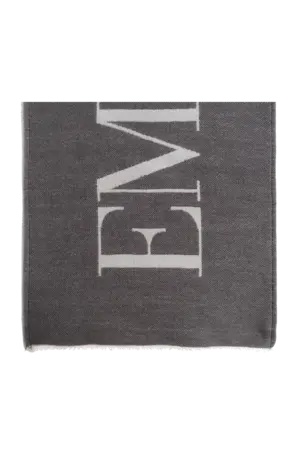 Emporio Armani Scarf With Logo - Grey