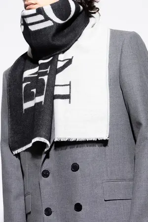 Emporio Armani Scarf With Logo - Black