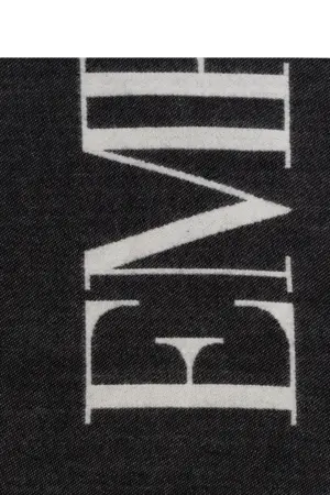 Emporio Armani Scarf With Logo - Black
