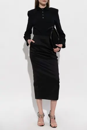 WILLY CHAVARRIA Polo Dress With Mixed Fabrics - Black