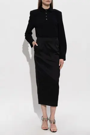 WILLY CHAVARRIA Polo Dress With Mixed Fabrics - Black