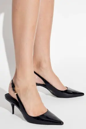 BLACK SUEDE STUDIO Branca Slingback Kitten Heel Pumps - Black