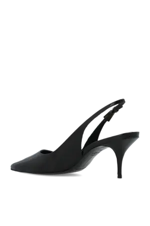 BLACK SUEDE STUDIO Branca Slingback Kitten Heel Pumps - Black