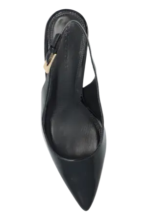 BLACK SUEDE STUDIO Branca Slingback Kitten Heel Pumps - Black