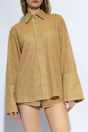 Oseree Lurex Thread Shirt - Gold