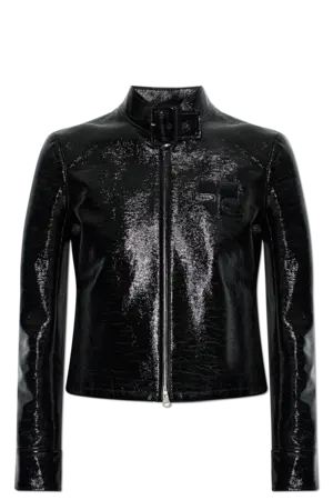 COURREGES Leather Logo Jacket