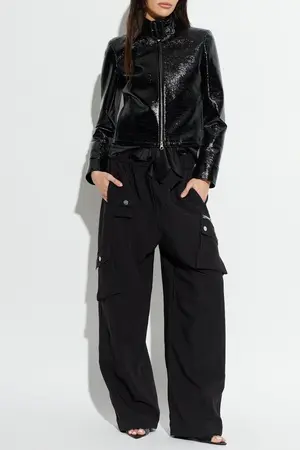 COURREGES Leather Logo Jacket
