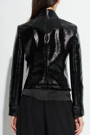 COURREGES Leather Logo Jacket