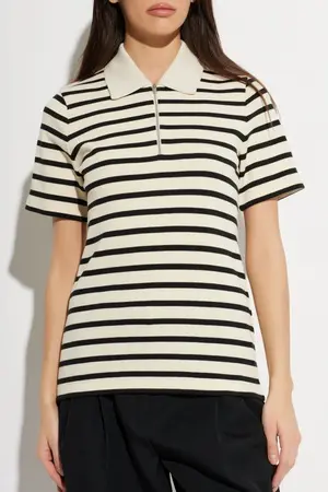 JIL SANDER Striped Polo Shirt - White