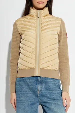 Canada Goose Hybridge Cardigan With Quilted Front - Beige