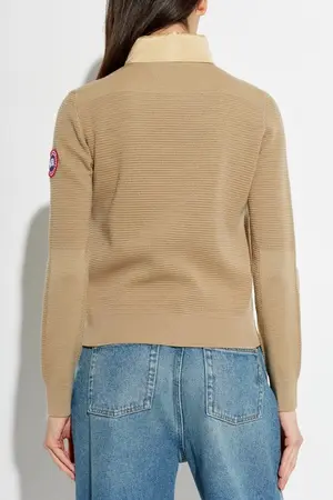 Canada Goose Hybridge Cardigan With Quilted Front - Beige