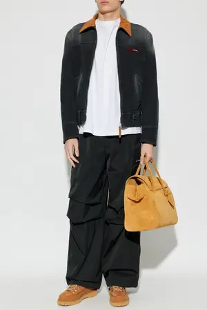 Marni Denim Jacket With Logo Patch - Black