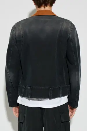Marni Denim Jacket With Logo Patch - Black