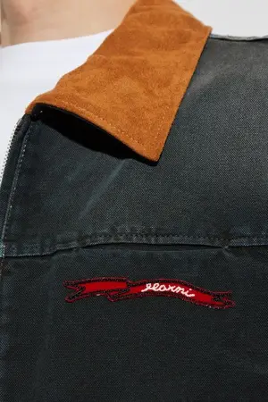 Marni Denim Jacket With Logo Patch - Black